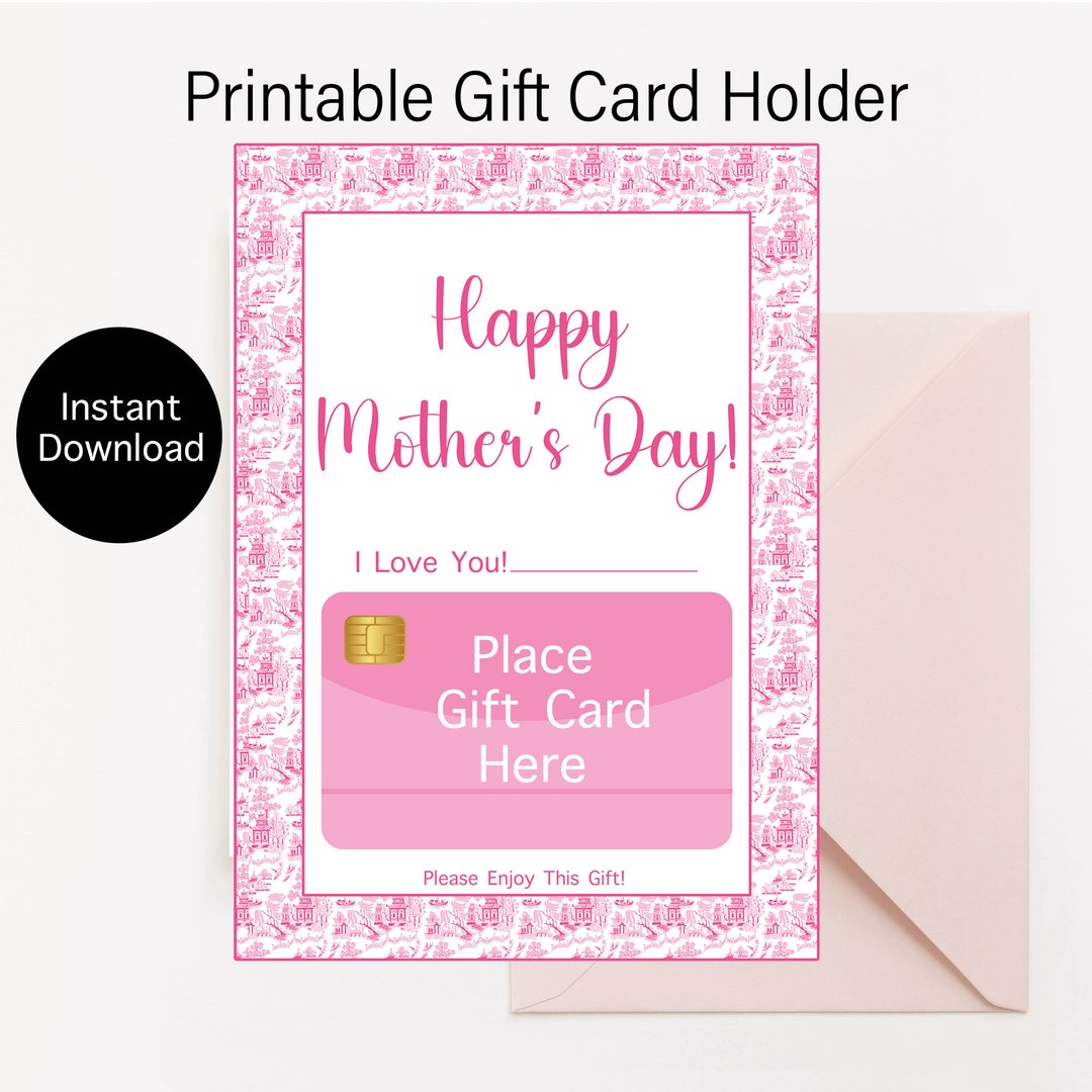 Printable Mother's Day Gift Card Holder, Mother's Day Gift, Ready to ...