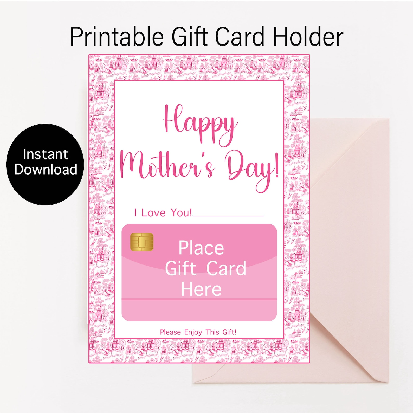 Printable Mother's Day Gift Card Holder, Mother's Day Gift, Ready to ...