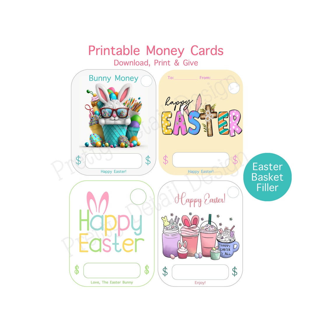 Easter Money Card PDF & PNG, Easter Gift Card, Easter Basket Filler ...