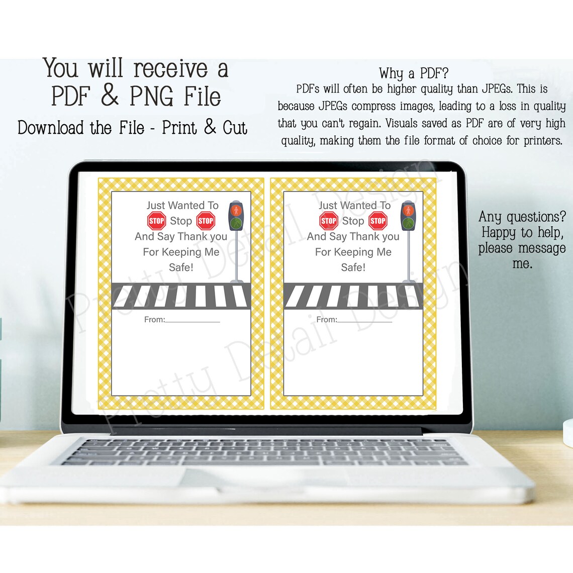 PRINTABLE Crossing Guard Thank You Gift Card Holder, Gift for Crossing ...