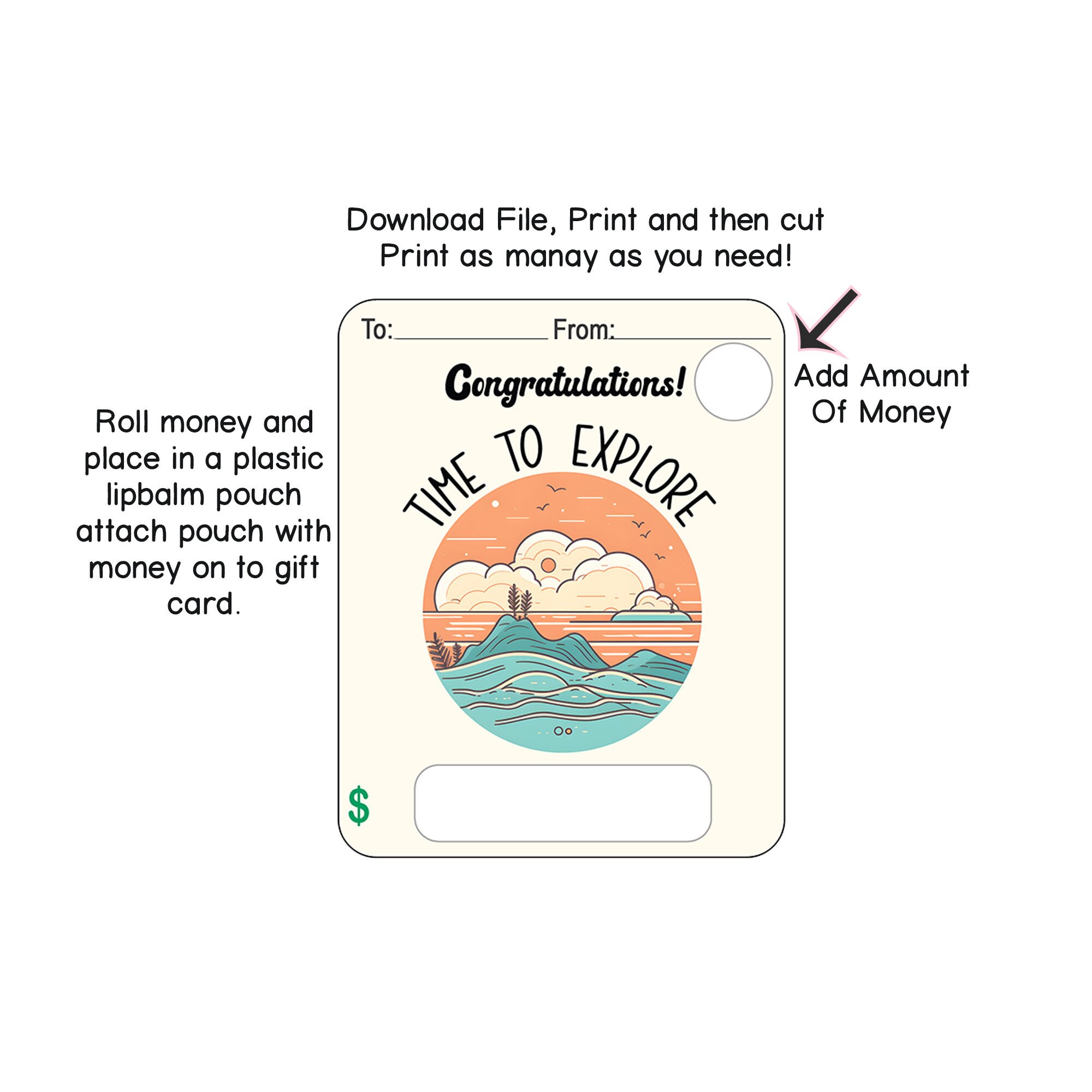 Graduation Money Card Holders, Printable Grad Money Cards, Graduation ...