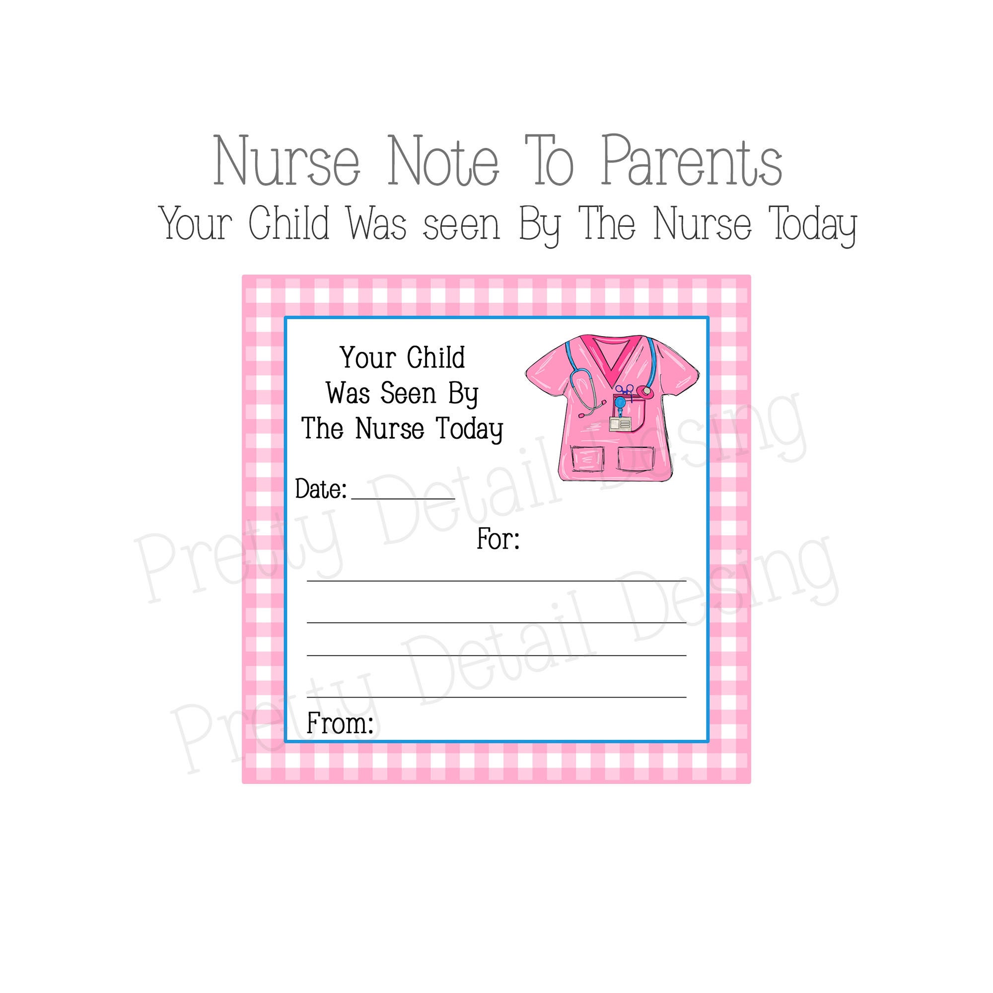 School Nurse Printable, School Nurse Note, School Health Office ...