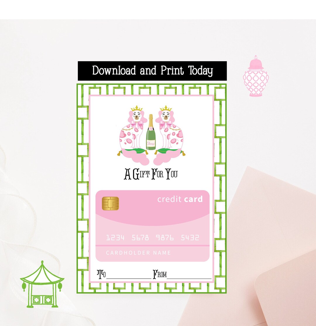 Chinoiserie Theme Printable Gift Card Holder, Perfect for a Birthday ...