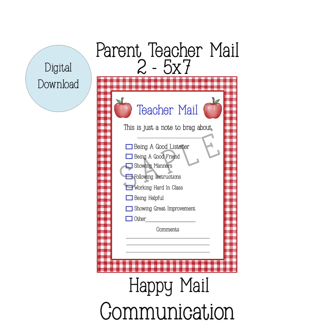 Teacher Mail Note From the Teacher Teacher Report Good Report From ...