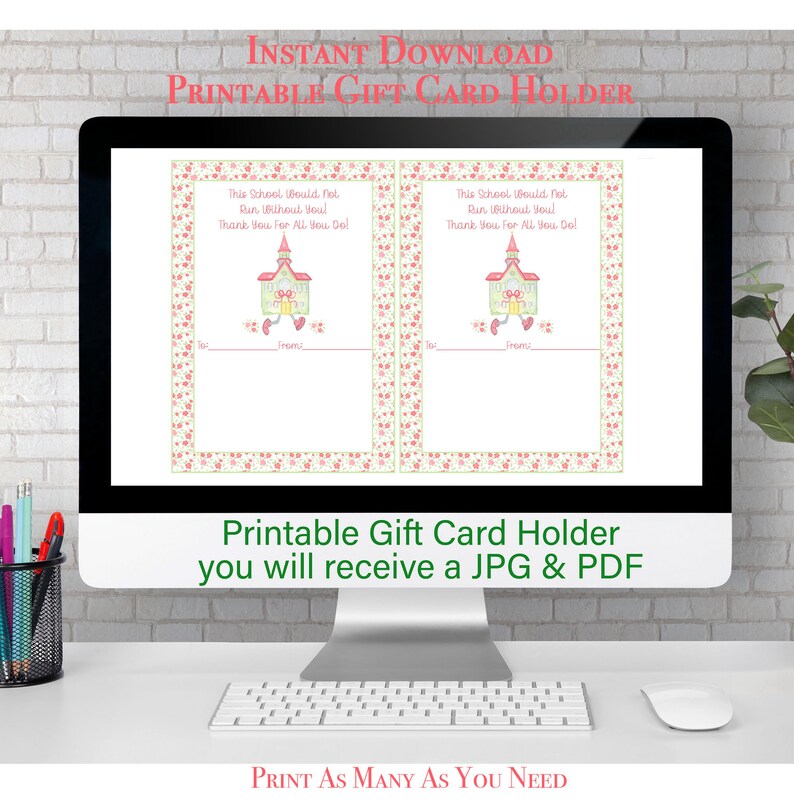 School Staff Appreciation, Gift Card Holder, Gift for School Staff ...