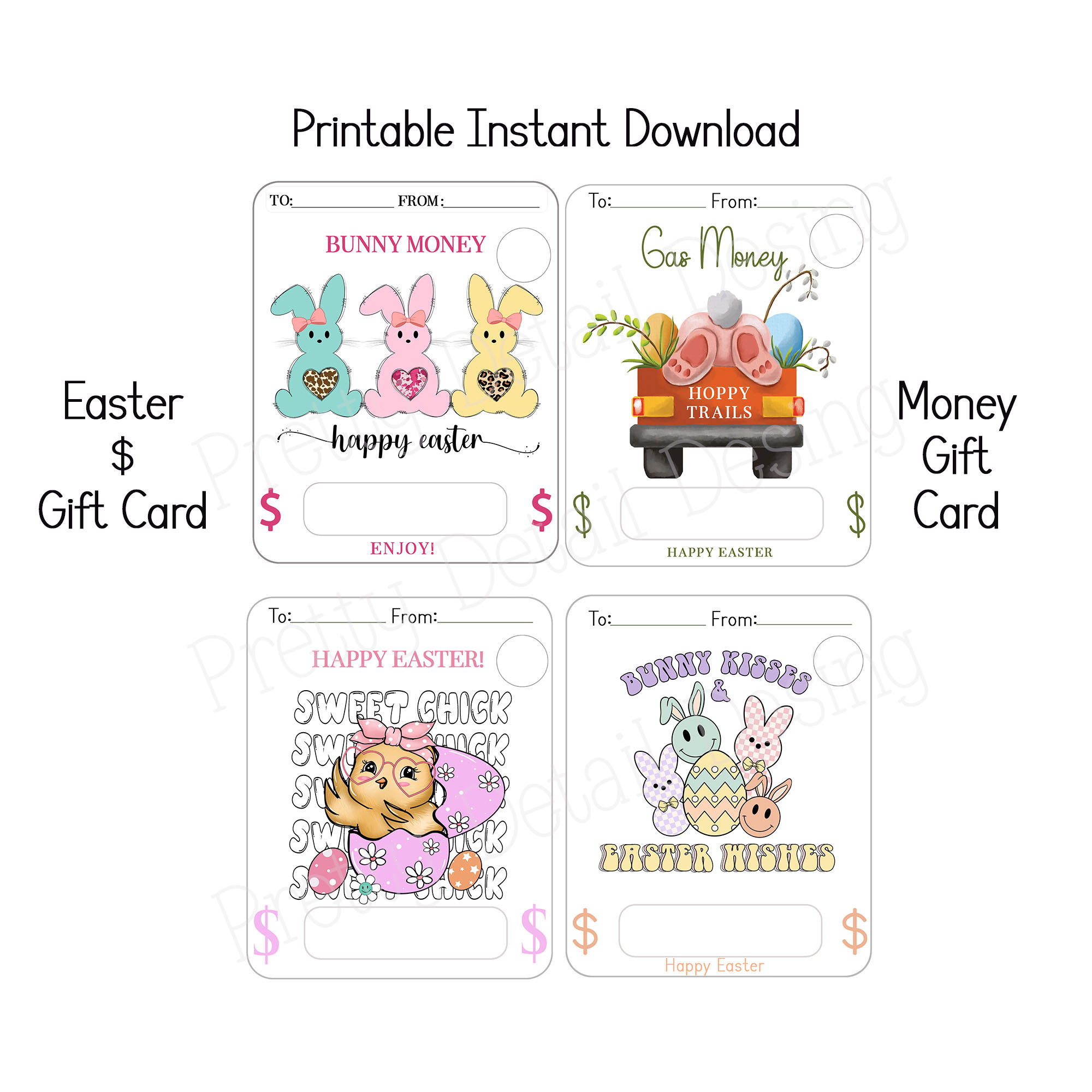 Money Card Cash Card Money Holder printable Instant - Etsy