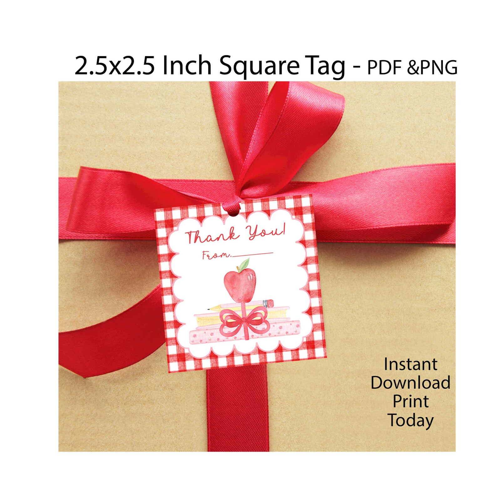 Teacher Appreciation Week Gift Tag, PRINTABLE Teacher Thank You Card ...