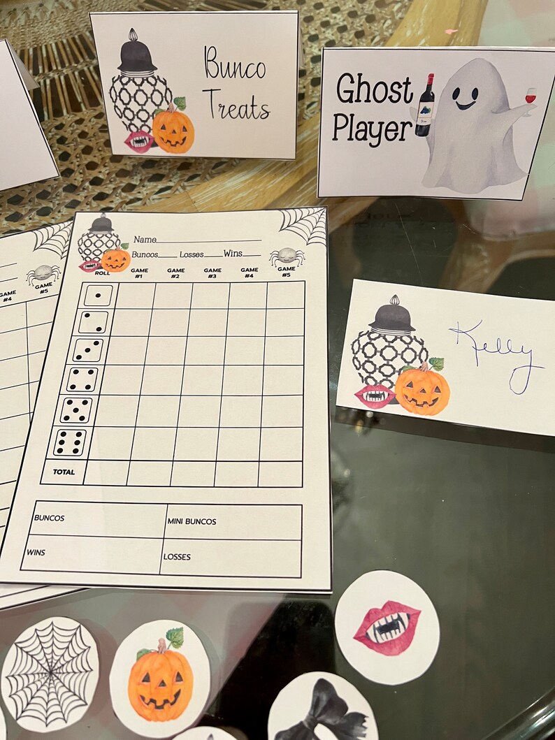 Printable Bunco Bundle Halloween Bunco Scorecard, Score Sheet, Bunko ...