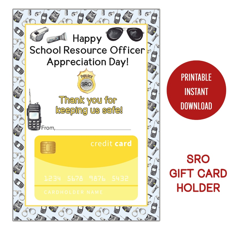 Officer Appreciation Card, Resource Officer Card, School Resource ...