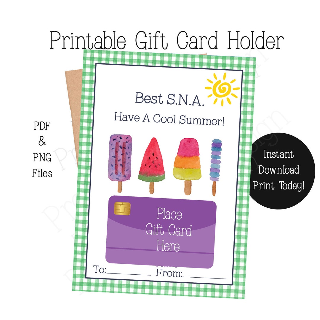 Printable S. N. A. Thank You Gift Card Holder, Gift for Special Needs ...