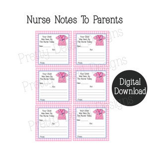 School Nurse Printable, School Nurse Note, School Health Office ...