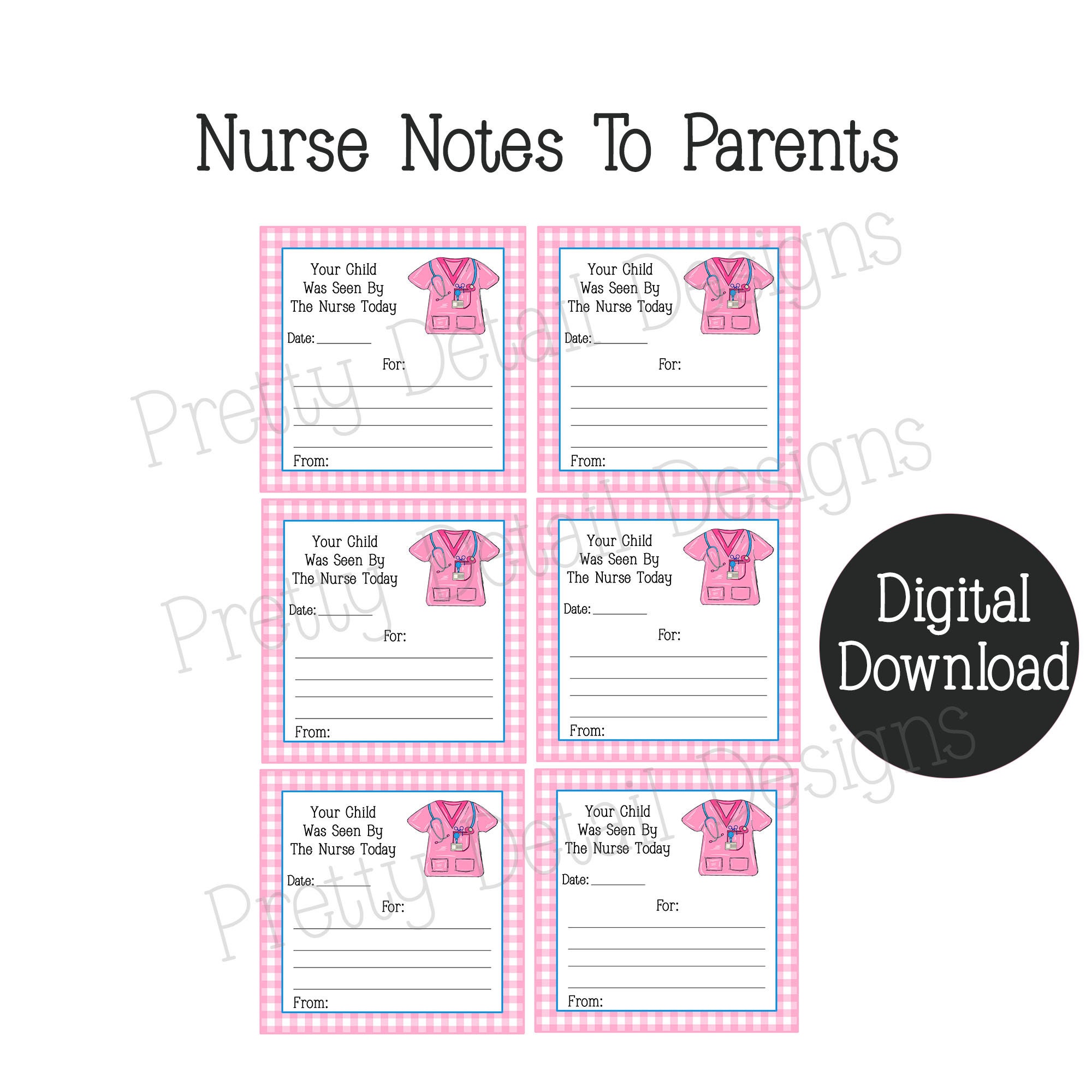 School Nurse Printable, School Nurse Note, School Health Office ...