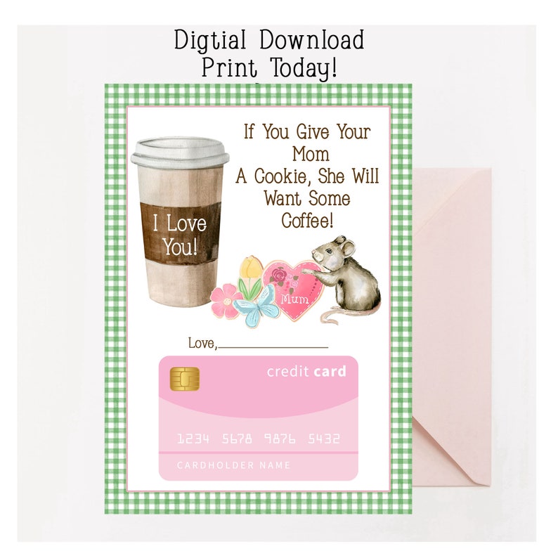 Printable Mothers Day Gift Card Holder, Gift for Mom, Mothers Day Card ...