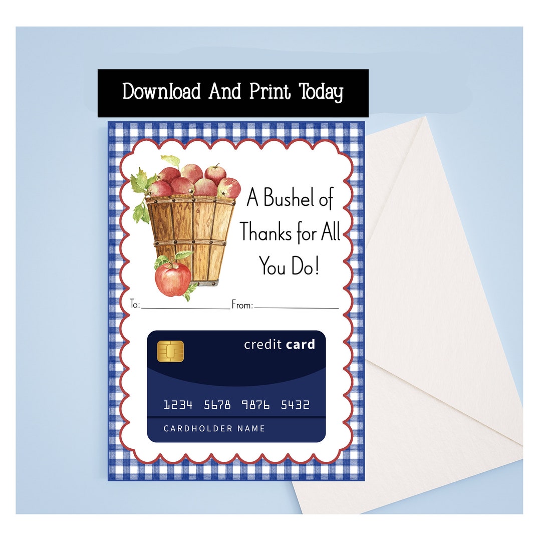 INSTANT DOWNLOAD | Thank You Gift Card Holder | Printable Appreciation ...