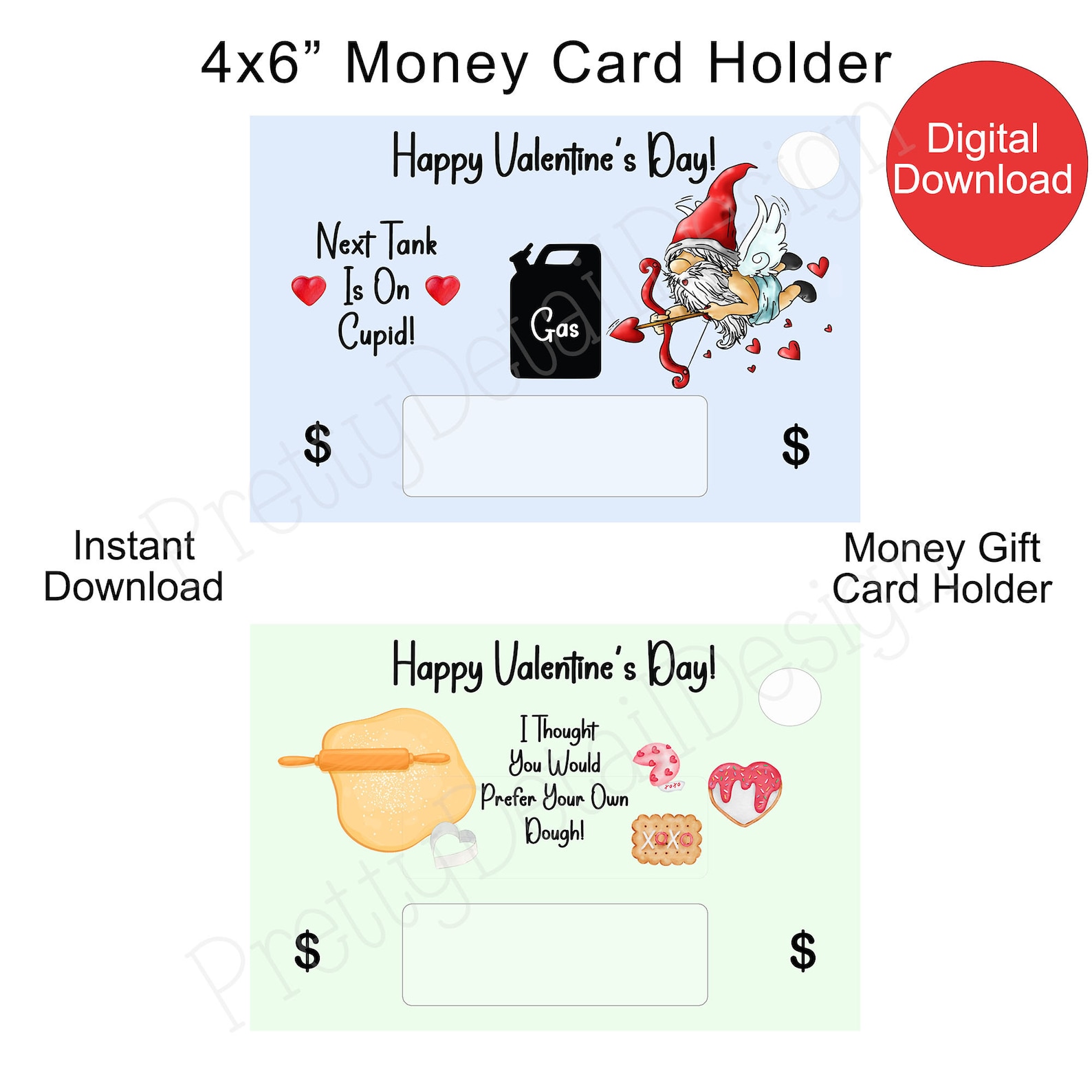 Valentine's Day Money Card PDF, Gift Card, Money Card Template, Gift ...