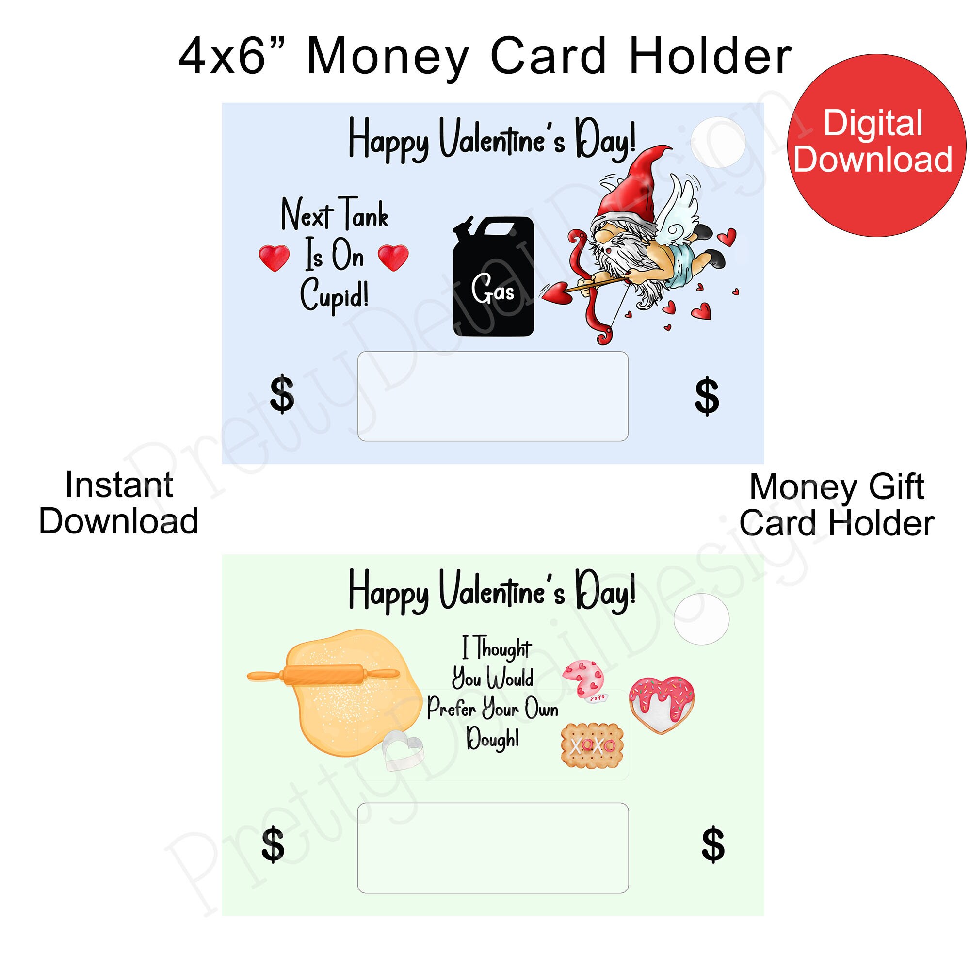 Valentine's Day Money Card PDF, Gift Card, Money Card Template, Gift ...