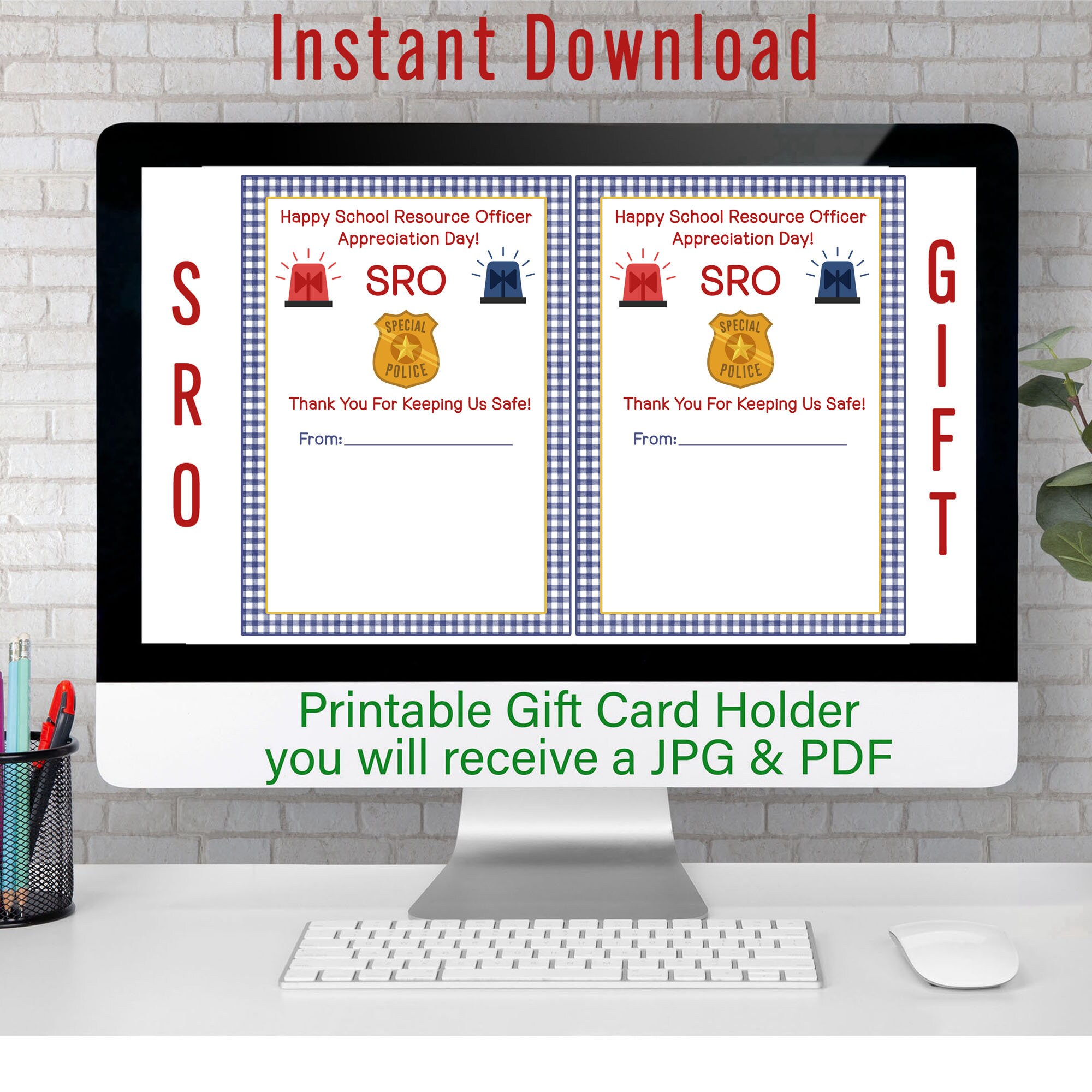 Officer Appreciation Card, Resource Officer Card, Gift for School ...