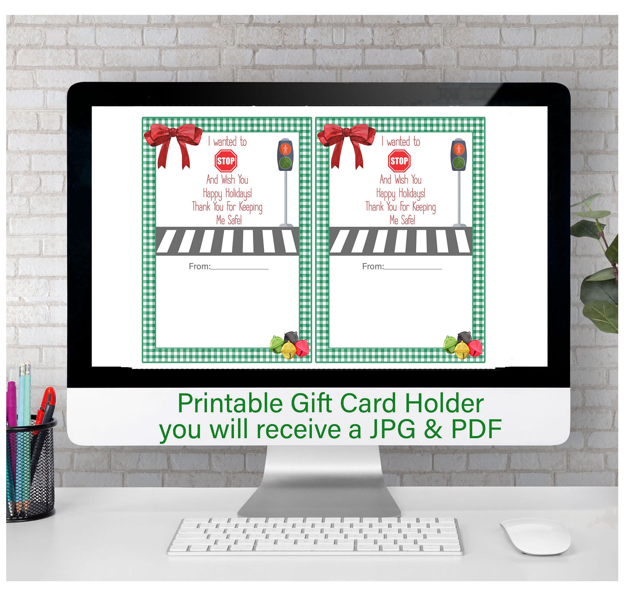 PRINTABLE Crossing Guard Christmas, Gift Card Holder, Gift for Crossing ...