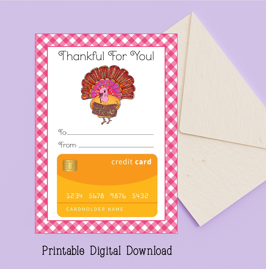 Thanksgiving Gift Card Holder, Turkey Gift Card, Printable Thanksgiving ...