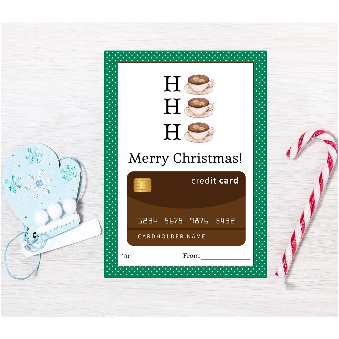 Coffee Christmas Gift Card Holder, Holiday Gift Card, Printable Coffee ...
