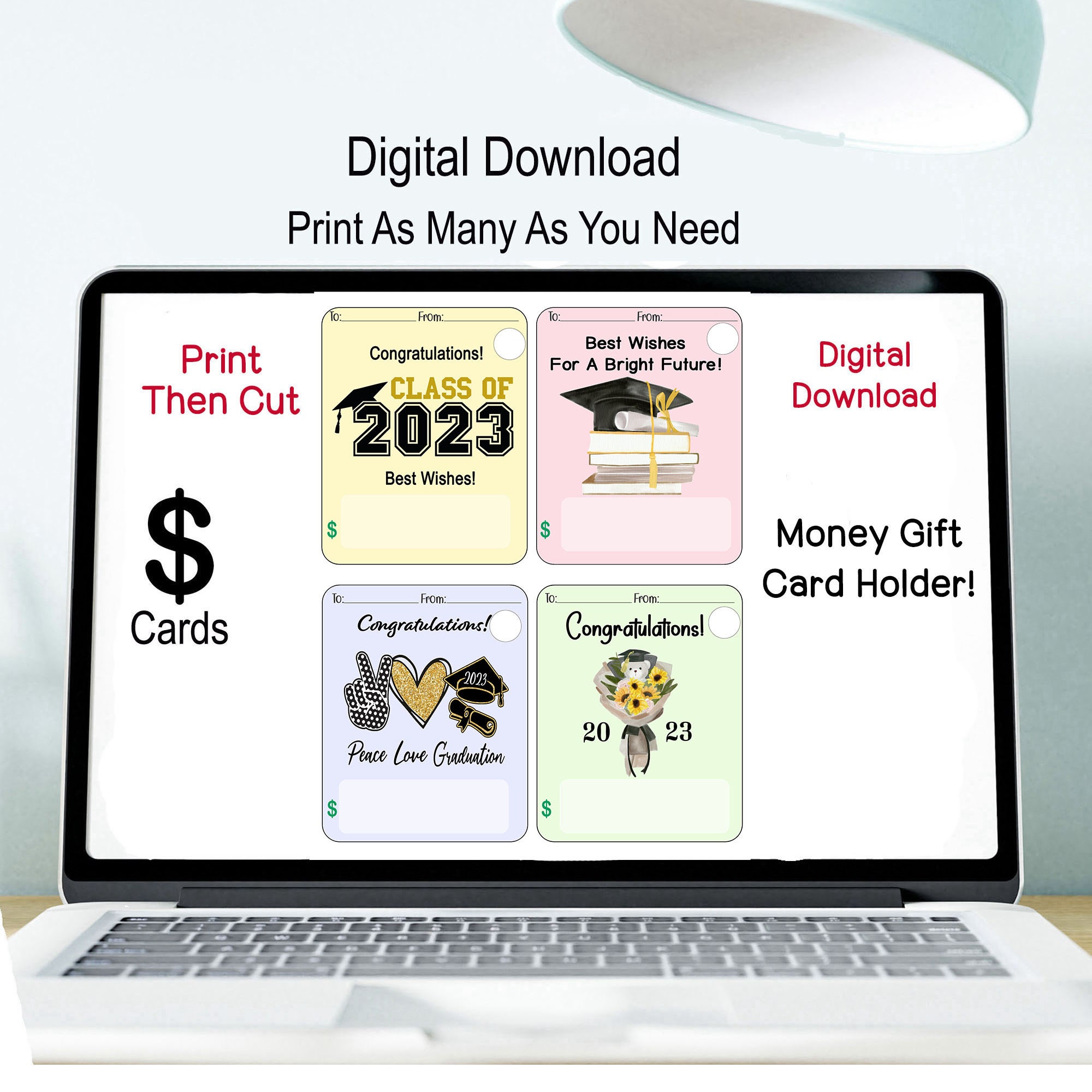 Printable Graduation Money Gift Cards, Graduation Printable for Male ...