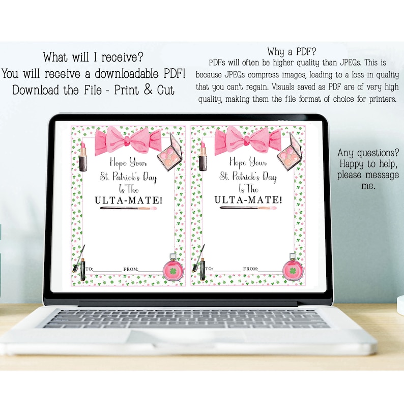 Printable Ulta-mate St. Patrick's Day Gift Card Holder, Makeup Gift ...