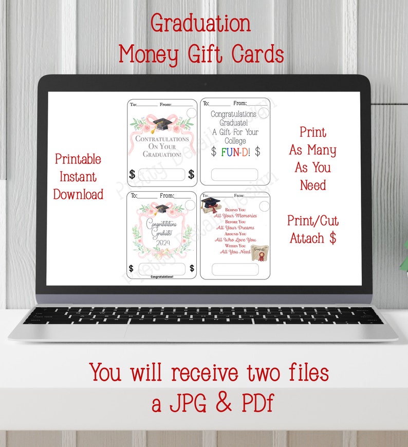 Printable Graduation Money Gift Cards, Graduation Printable for Male ...