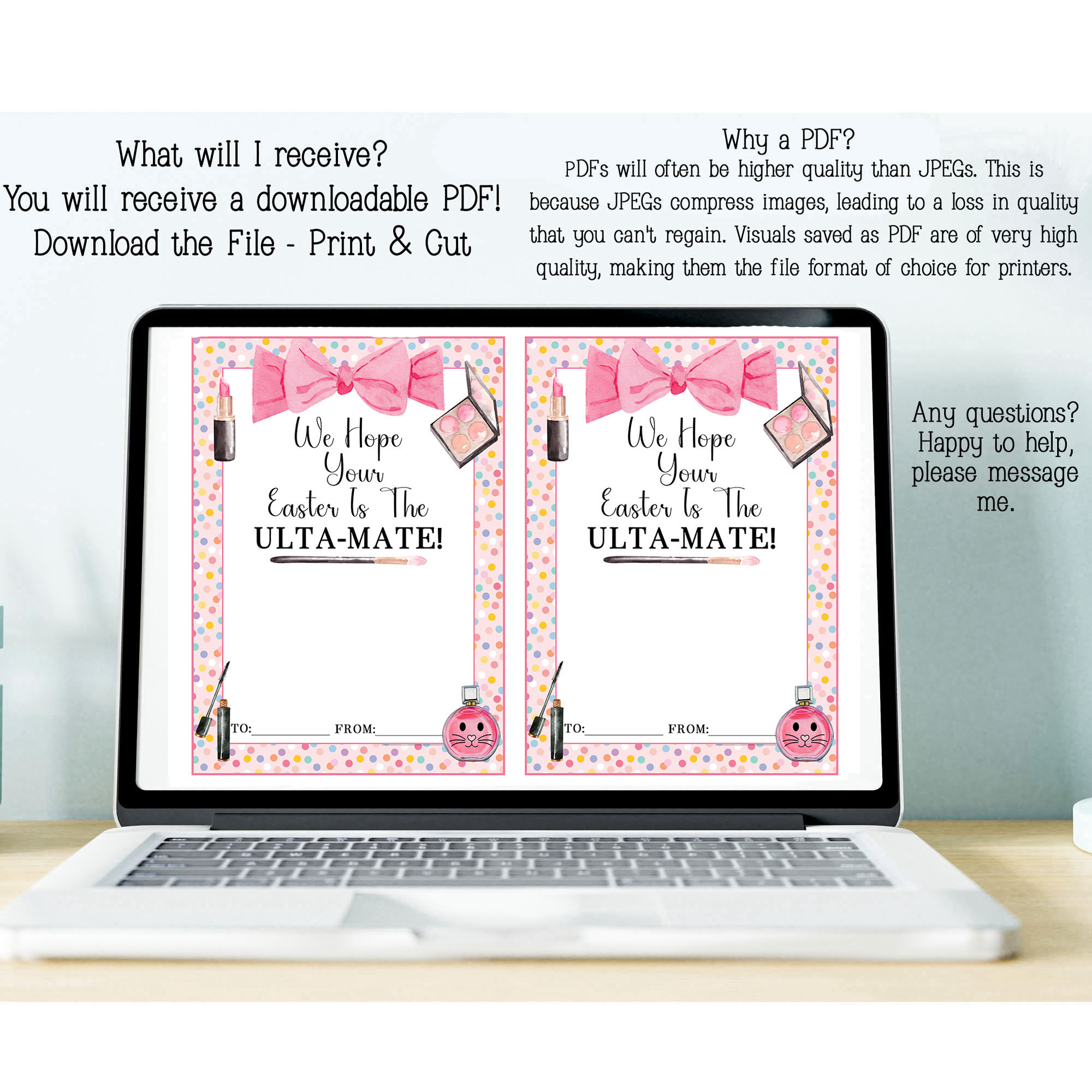 Printable Ulta-mate Easter Gift Card Holder, Makeup Gift, Cosmetic Gift ...