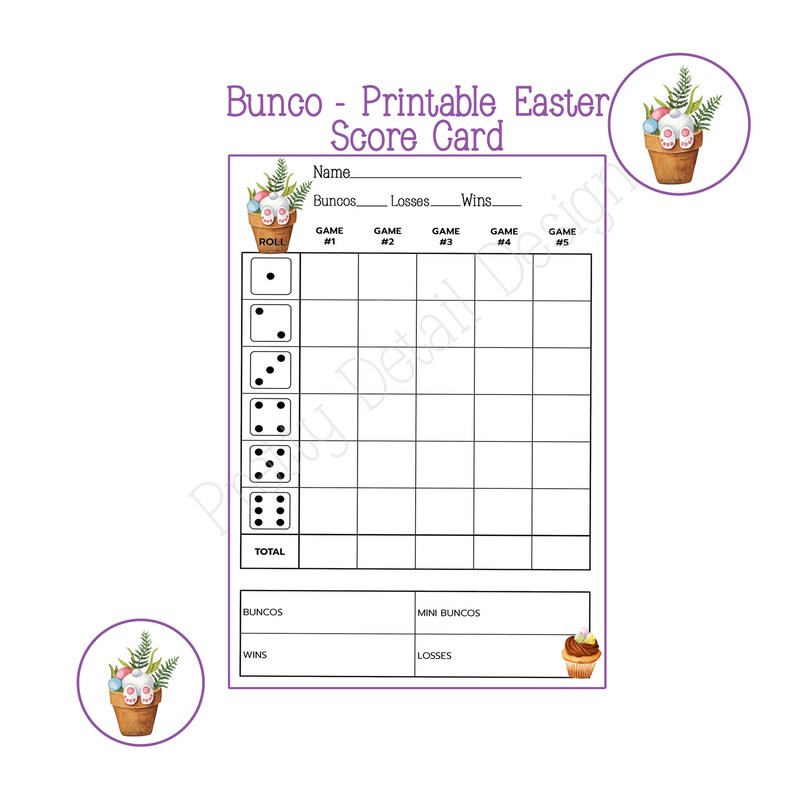 Easter Bunco BUNDLE Bunco Scorecards, Tally Sheets, Table Numbers ...