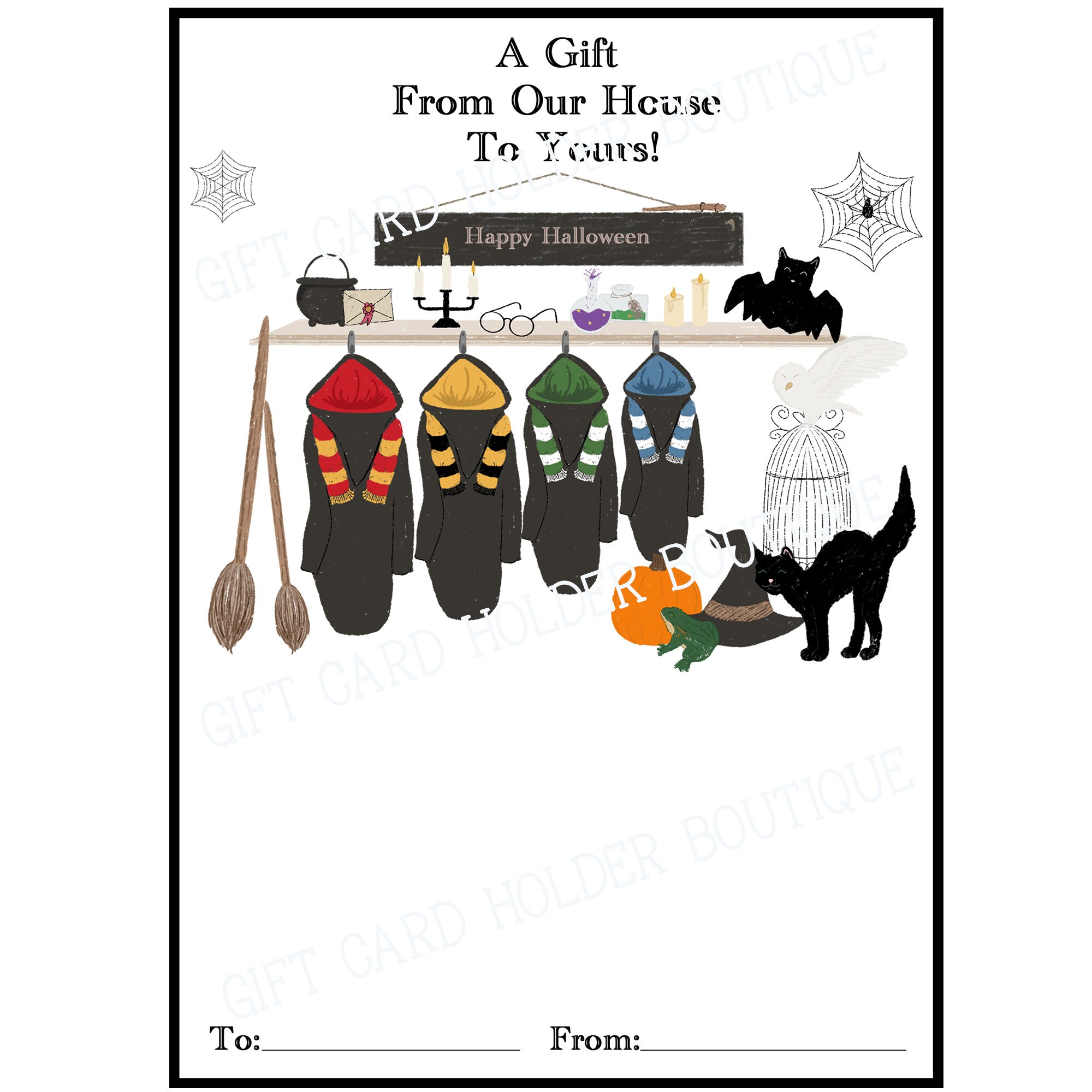 Halloween Printable Gift Card Holder, Wizard Gift Tag, Halloween Movie ...