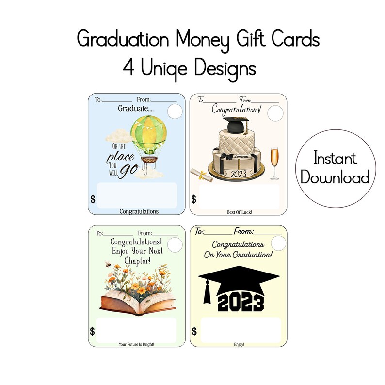 Graduation Money Card Holders Printable Grad Money Cards - Etsy