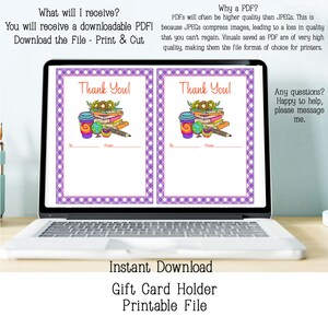 Printable Teacher Appreciation Gift Card Holder, Teacher Week, Thank ...