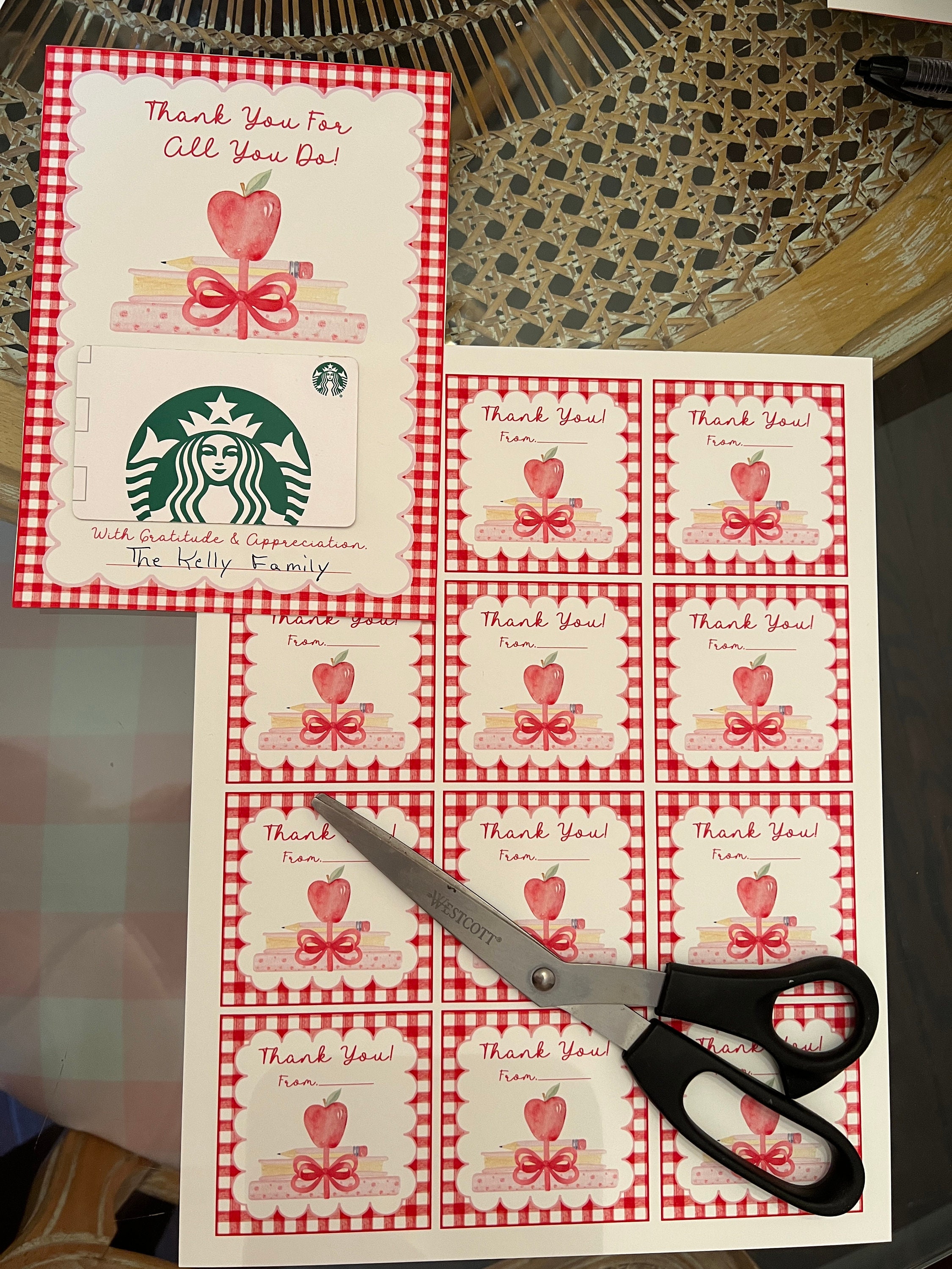 Teacher Appreciation Week Gift Tag, PRINTABLE Teacher Thank You Card ...