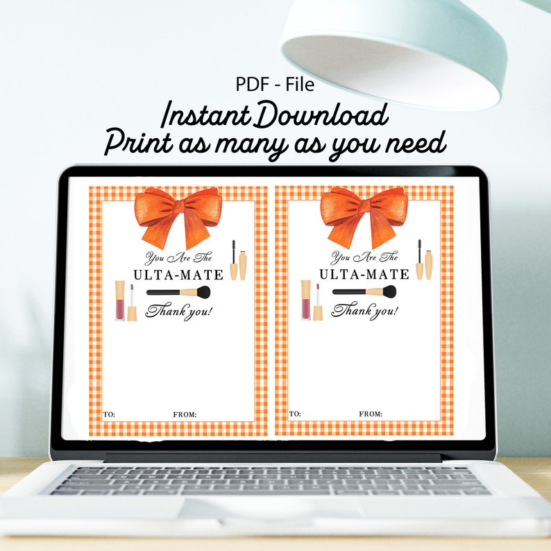 Ulta - Mate Printable Gift Card Holder, Thank You Gift Card, Make-up ...