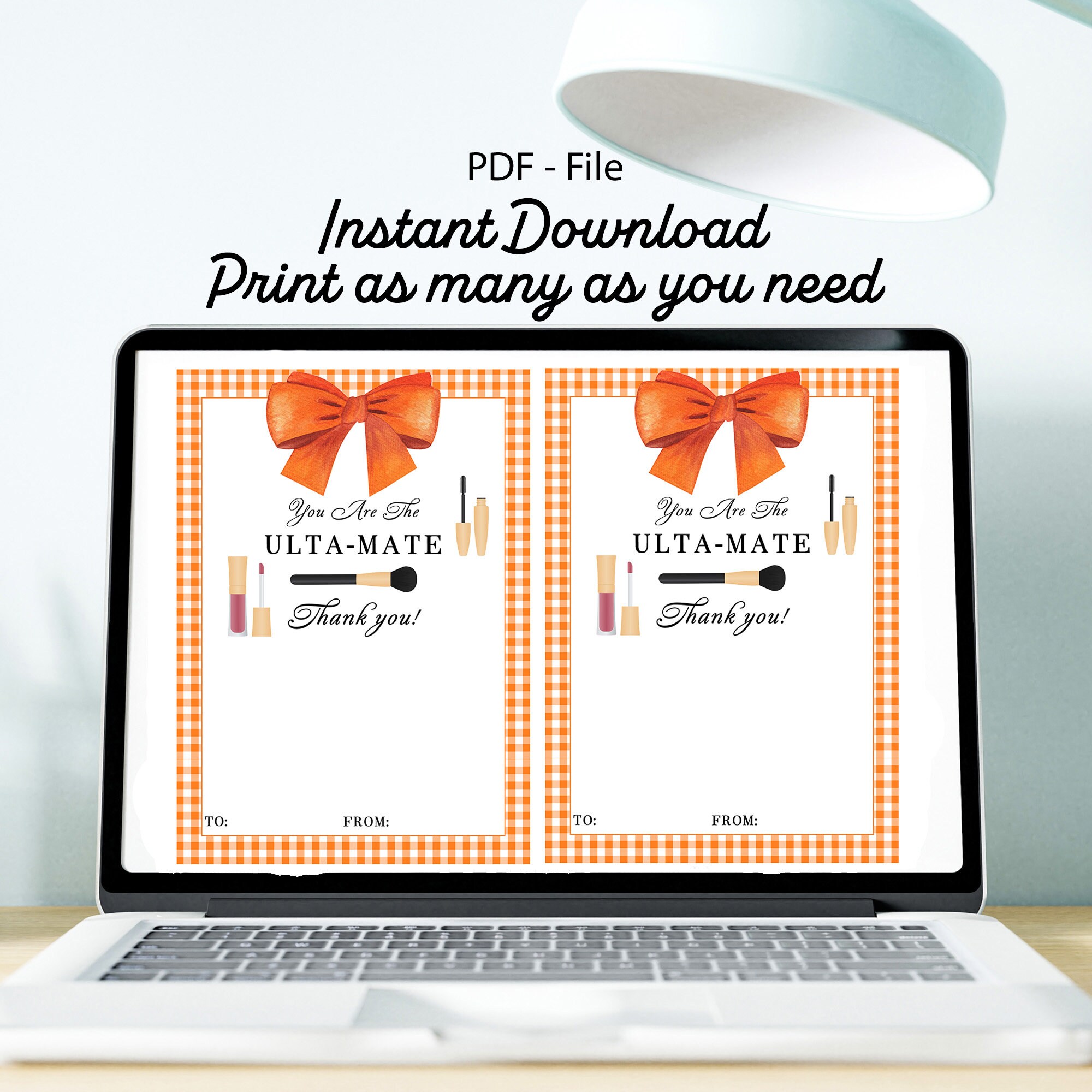 Ulta - Mate Printable Gift Card Holder, Thank You Gift Card, Make-up ...