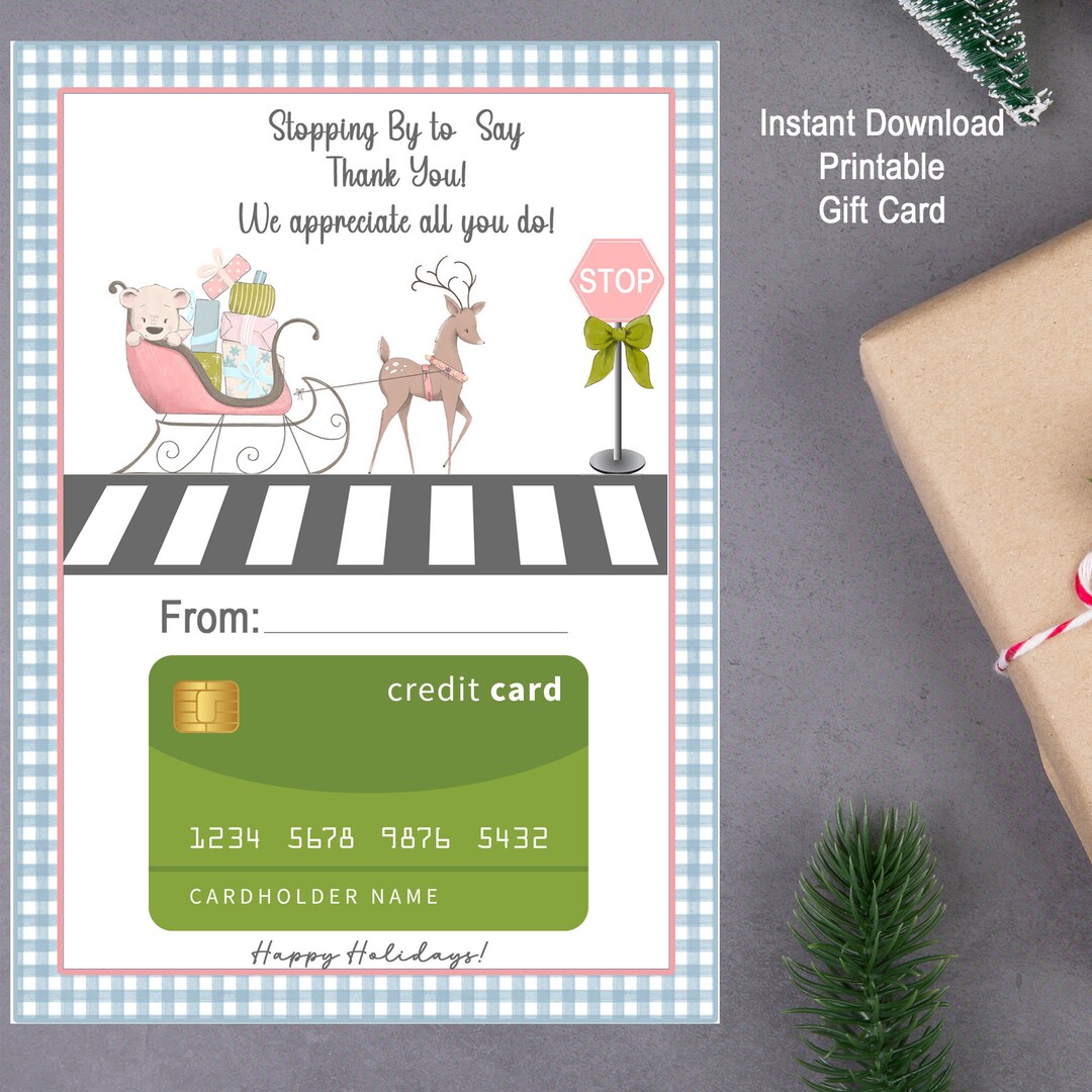 PRINTABLE Crossing Guard Christmas Gift Card Holder, Gift for Crossing ...