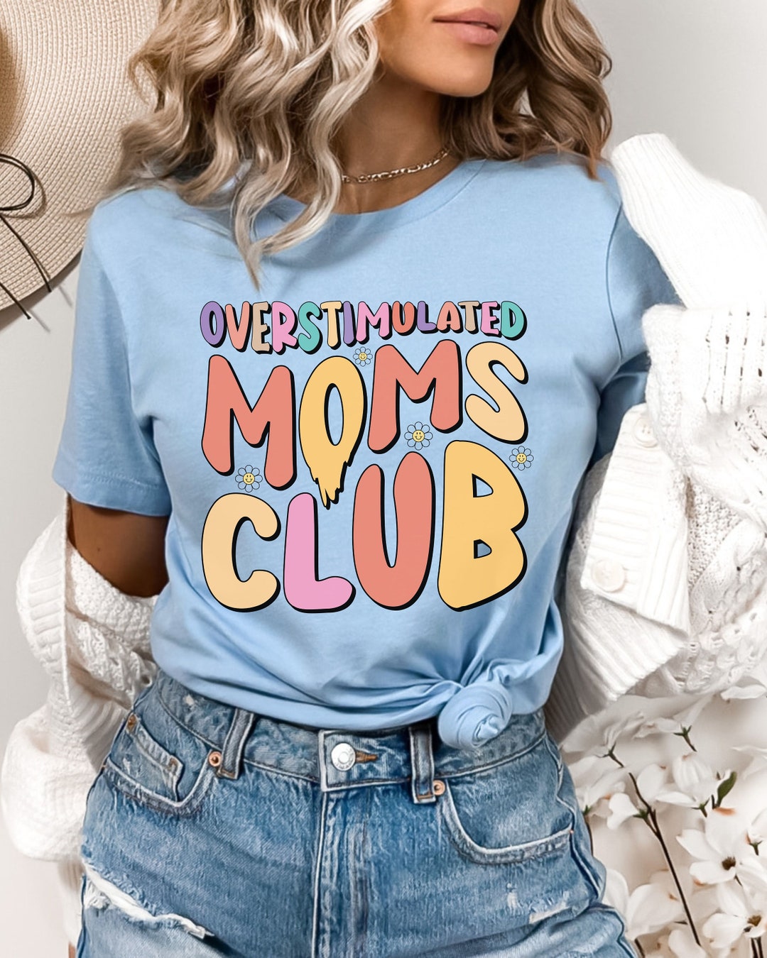 Moms Club Shirt, Overstimulated T-shirt, Retro Moms Shirt, Gift for Mom ...