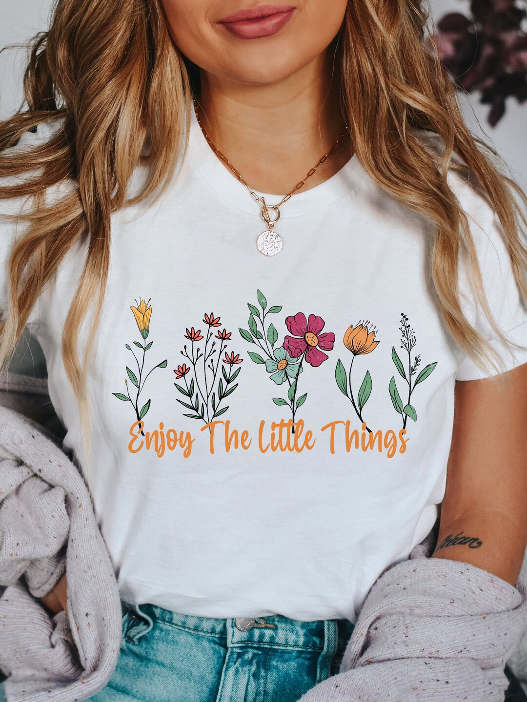 Floral Shirt, Mental Positivity Shirt, Mental Health Shirt, Enjoy Life ...