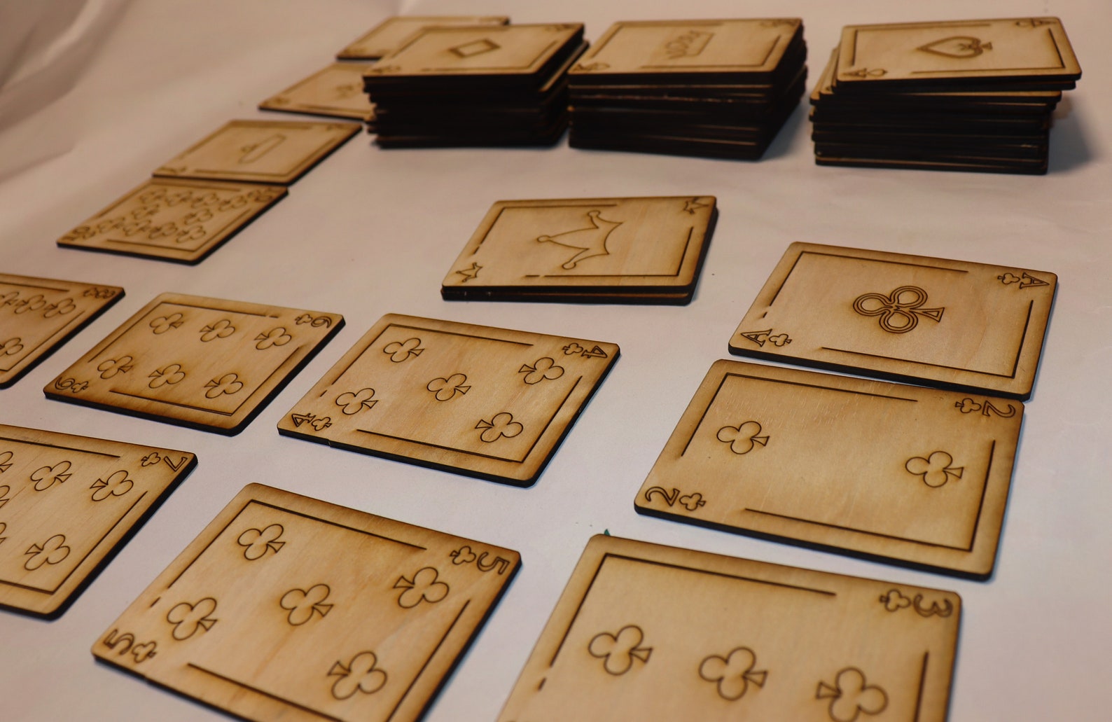 Deck of Playing Cards 3mm Thick Wooden Playing Cards Laser - Etsy