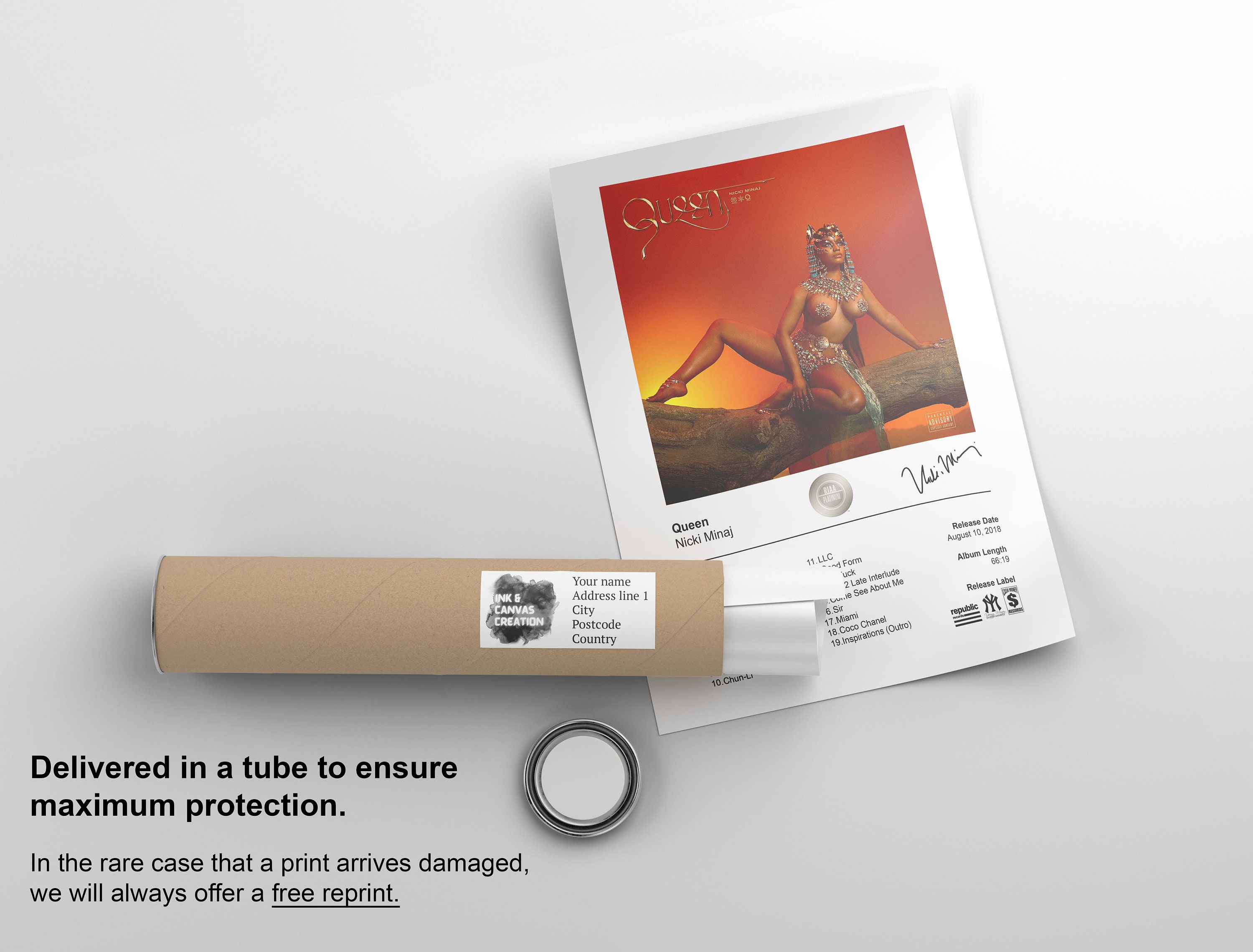 Nicki Minaj Poster - Queen Album Cover Premium Matte Vertical Poster ...