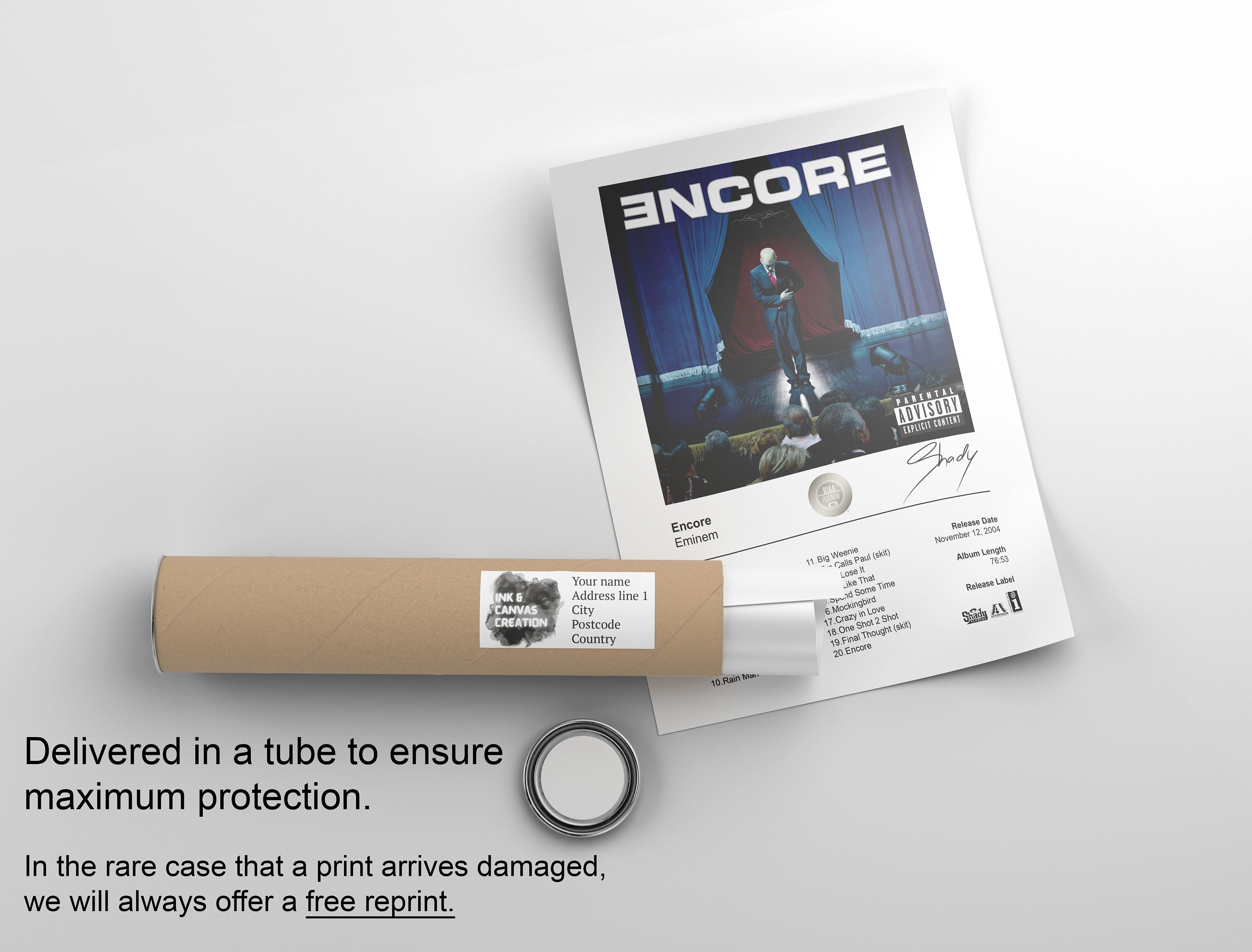 Eminem Poster - Encore Album Cover Poster sold by Overlay Barbarous ...