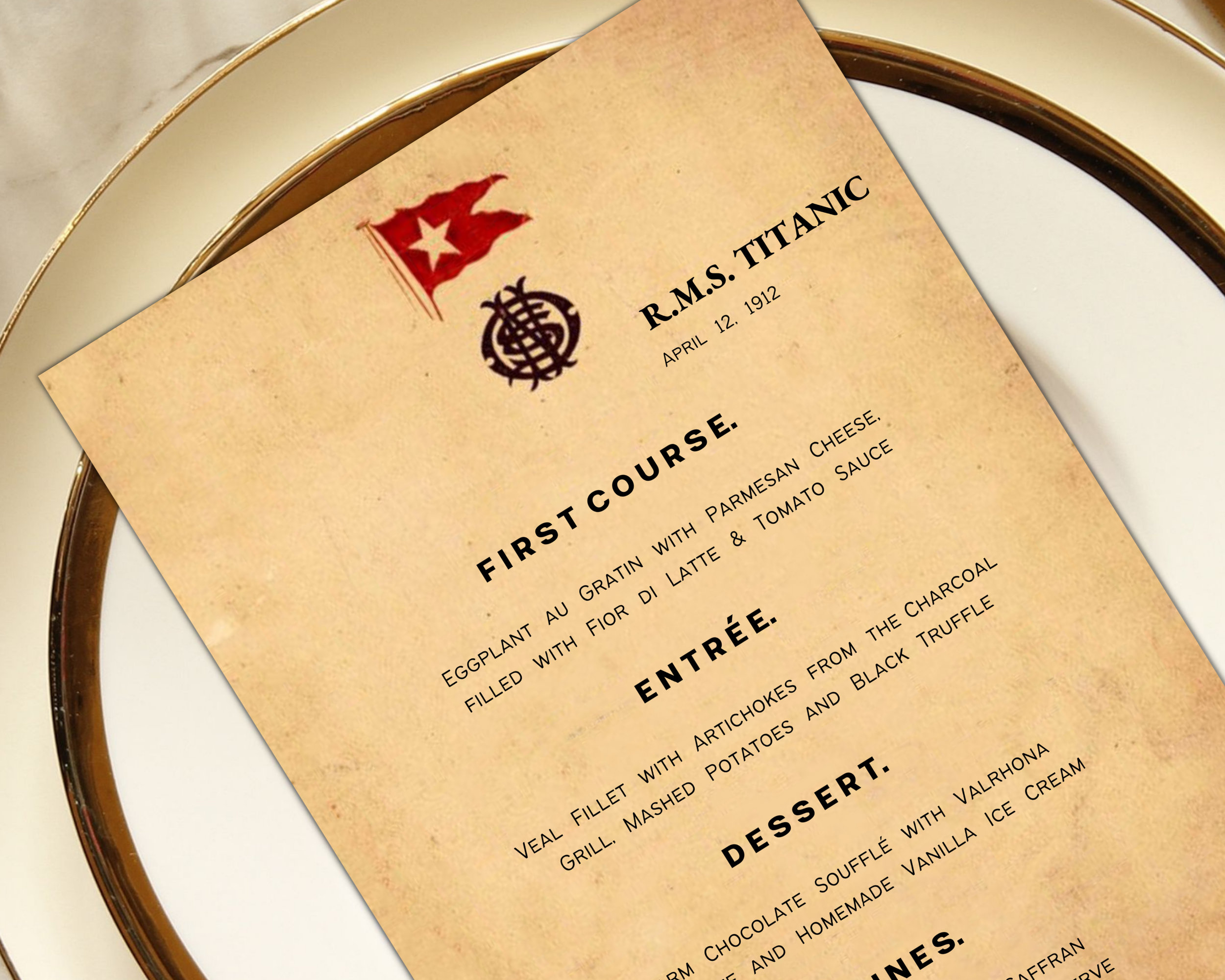 Titanic Dinner Menu Printable Template Titanic Wedding - Etsy Hong Kong