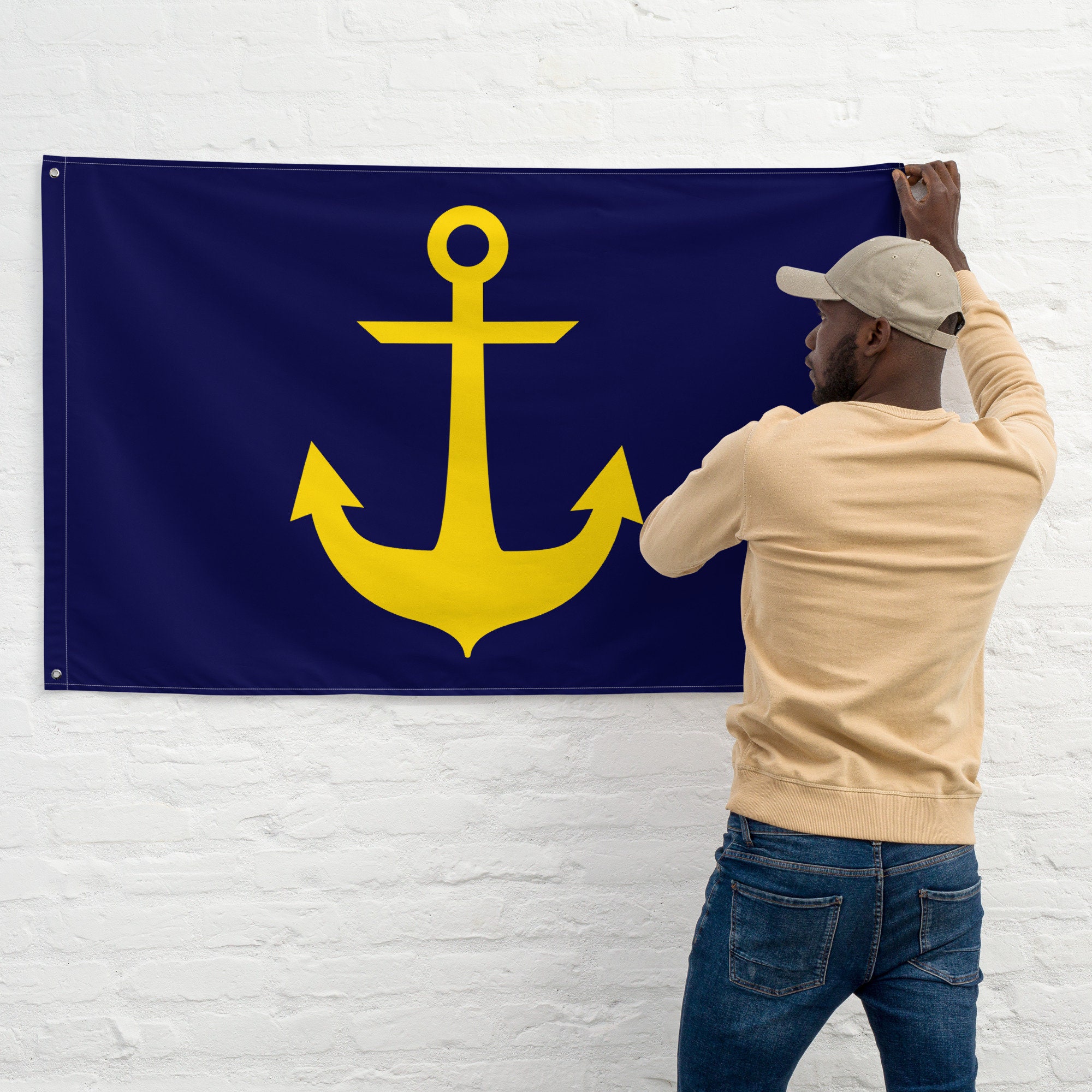 Anchor Wall Flag, Deck Officer Flag, Sailor Flag, Captain Flag, Anchor ...