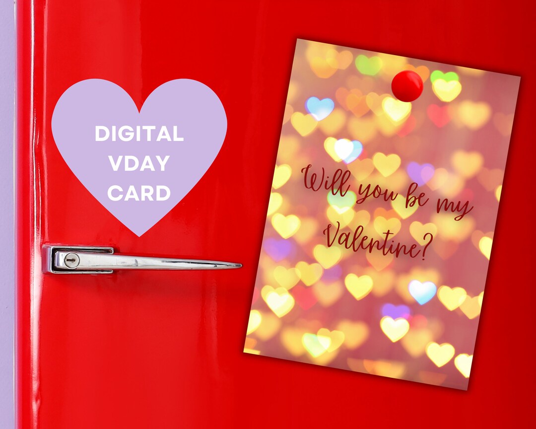 Instant Download Valentine's Day Card, Digital Vday Card, Print at Home ...