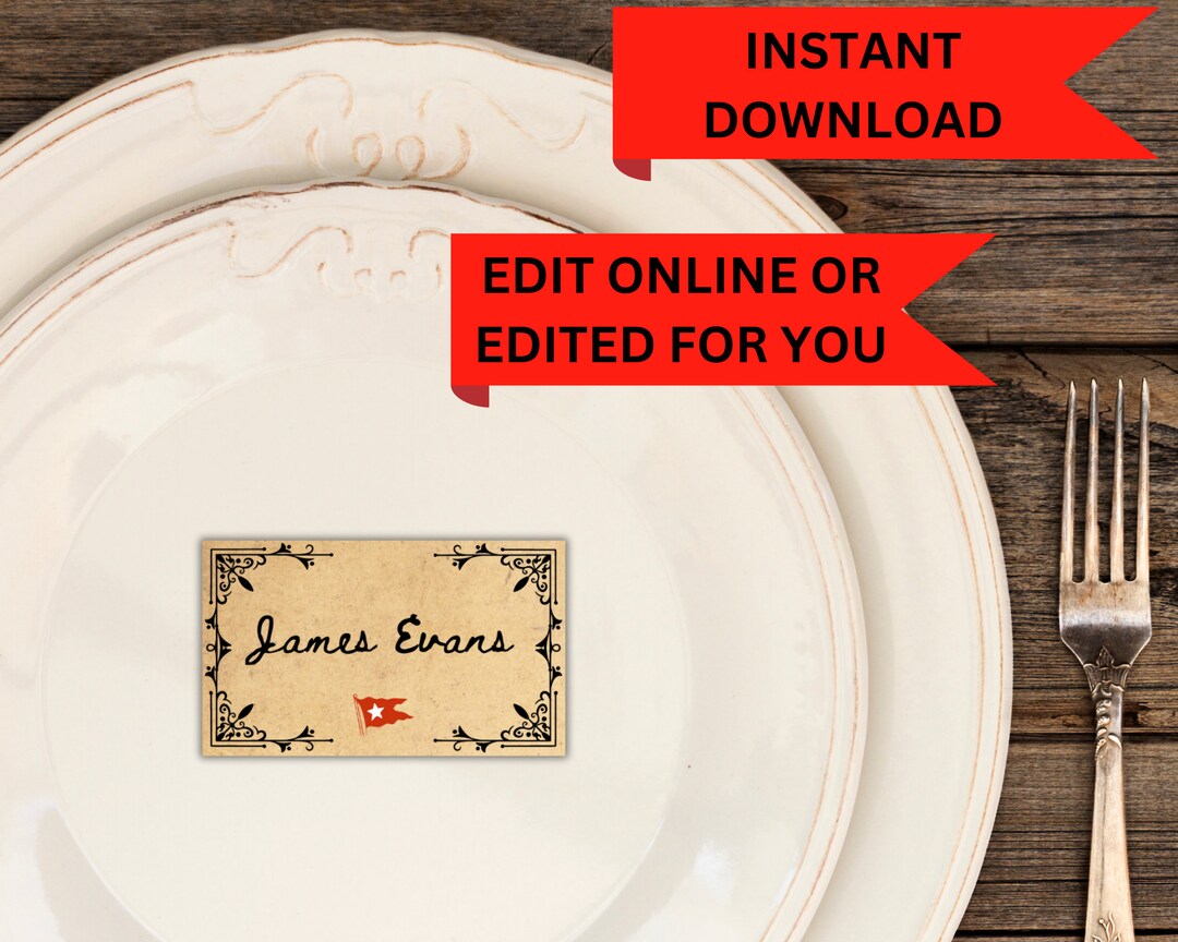 Editable Titanic Place Cards, Customizable Wedding Place Card Template ...