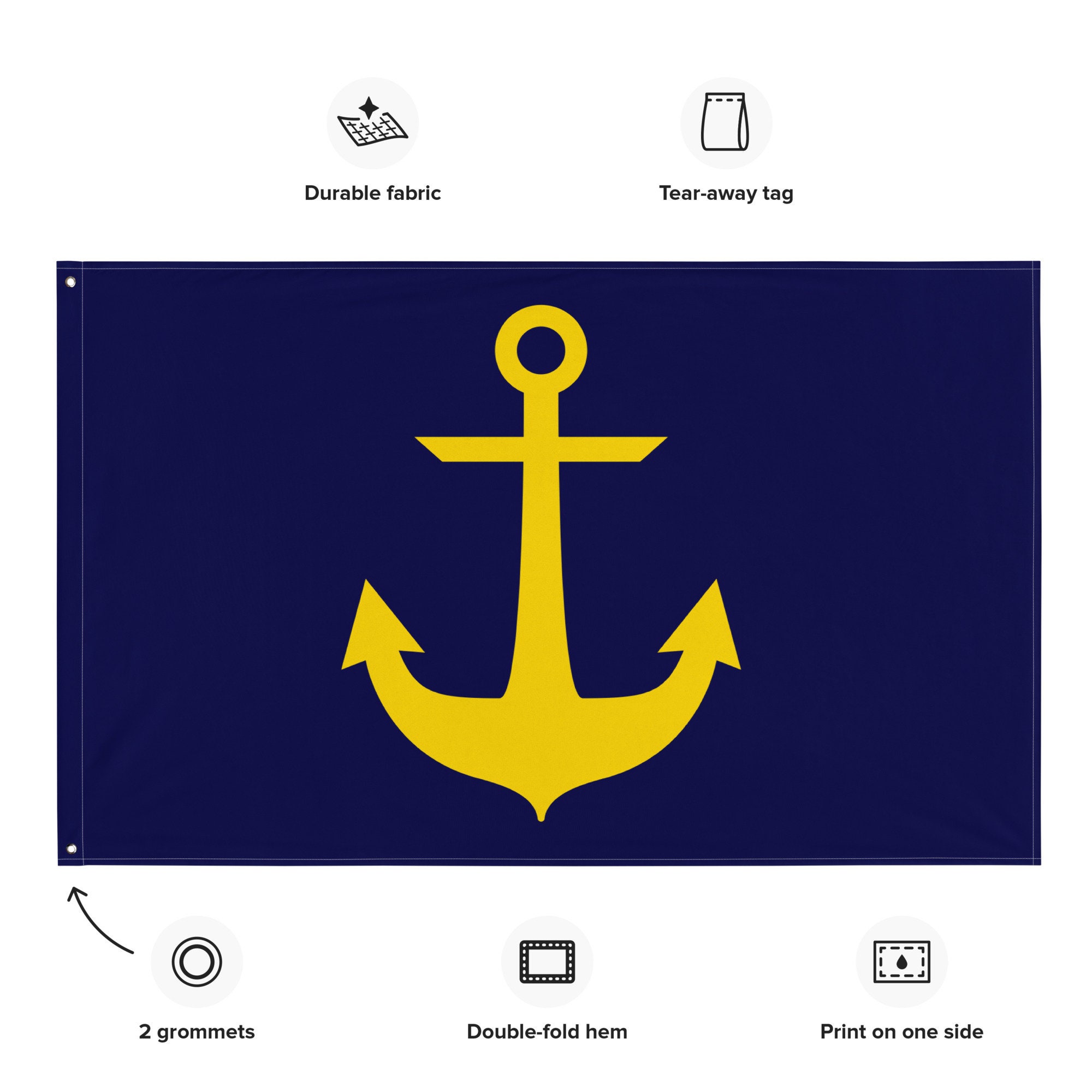 Anchor Wall Flag, Deck Officer Flag, Sailor Flag, Captain Flag, Anchor ...