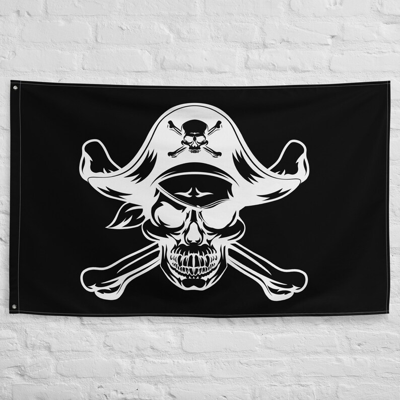 Pirate Flag, Skull Jolly Roger Wall Flag, Nautical Wall Flag, Pirate ...