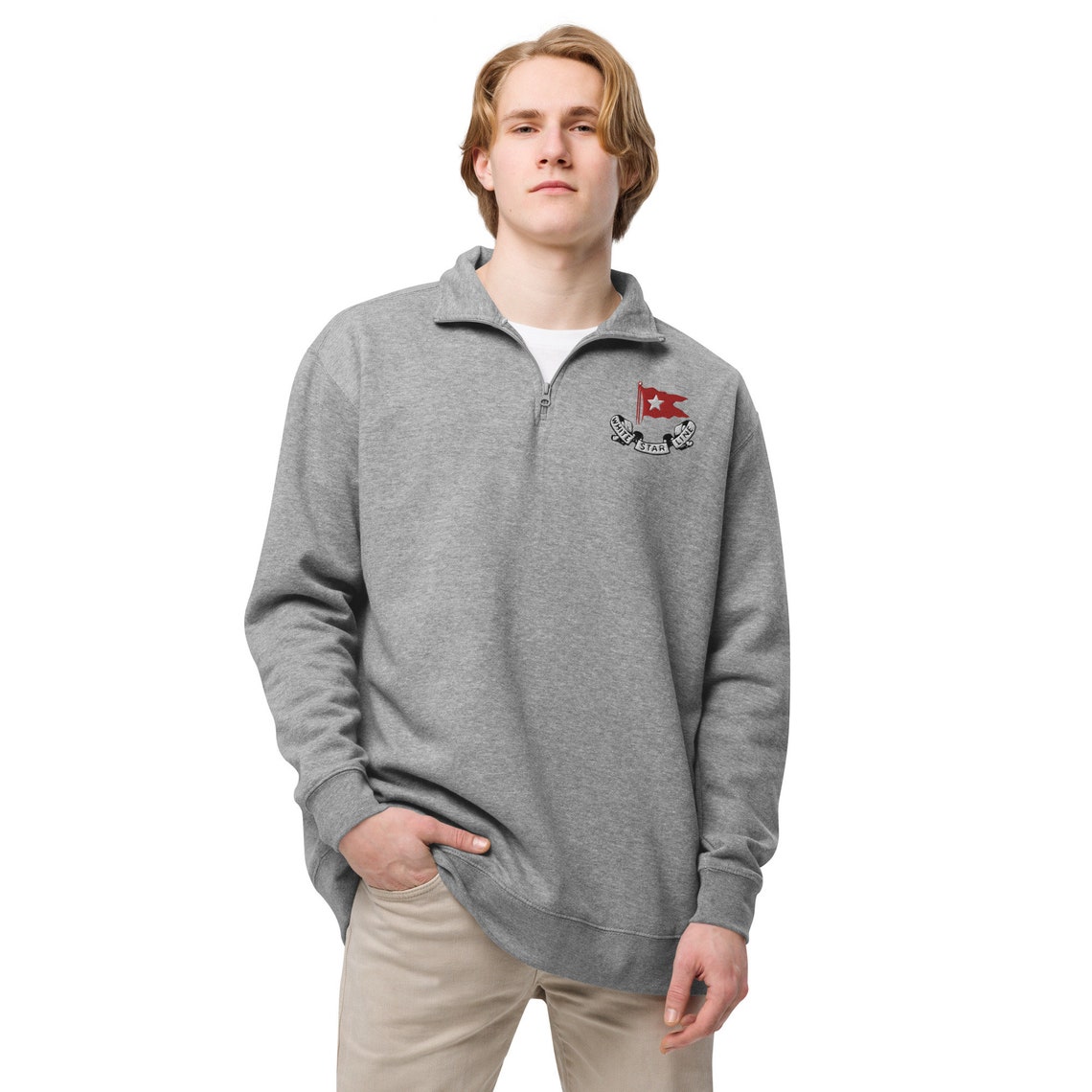White Star Line Fleece Pullover, White Star Line Logo Sweater, Titanic ...
