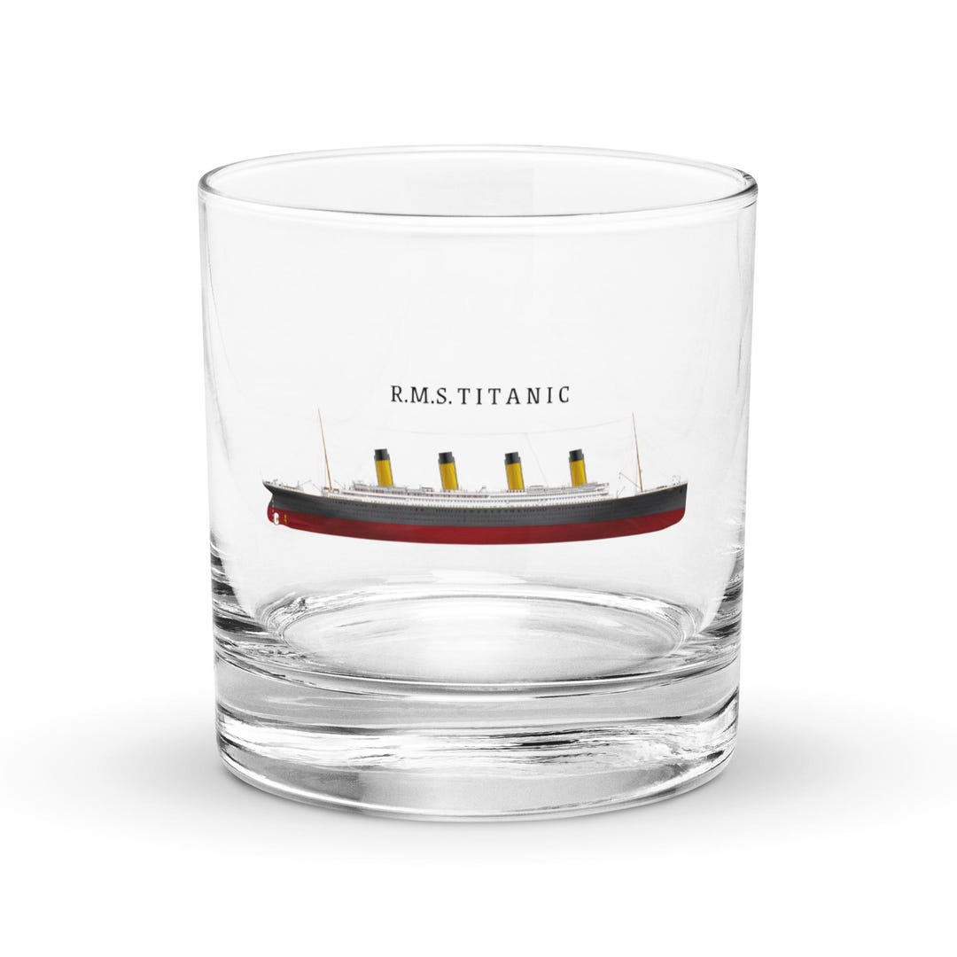 White Star Line Whiskey Rocks Glass, Titanic Lover Gift Drinking Glass ...