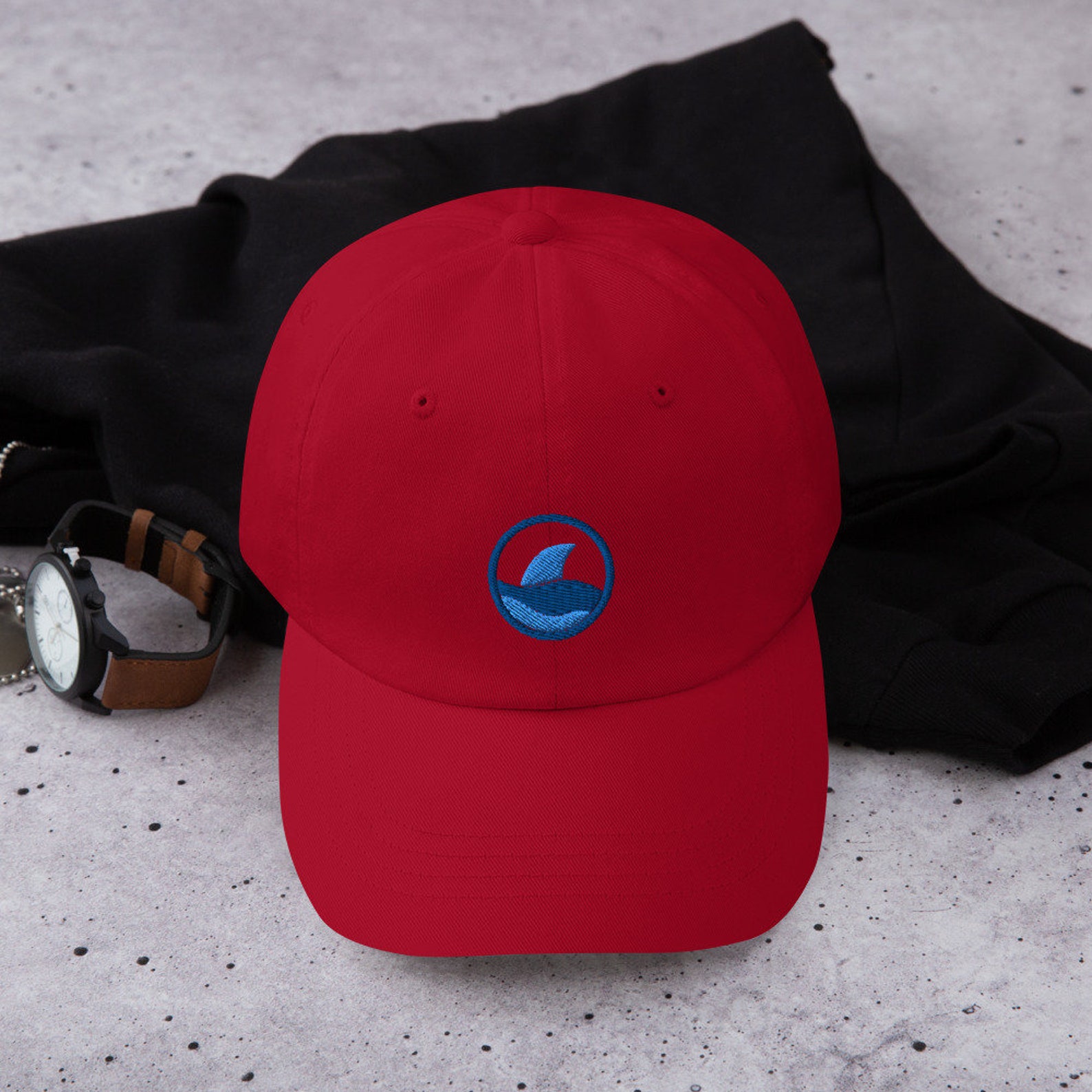 Shark Fin Dad Hat, Shark Hat, Shark Embroidery Hat, Surfer Hat, Ocean ...